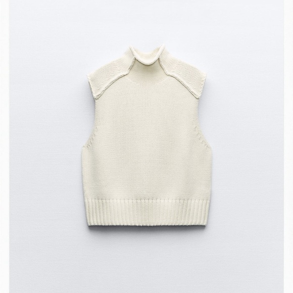 Zara | Tops | Zara Cream Knit Vest | Poshmark